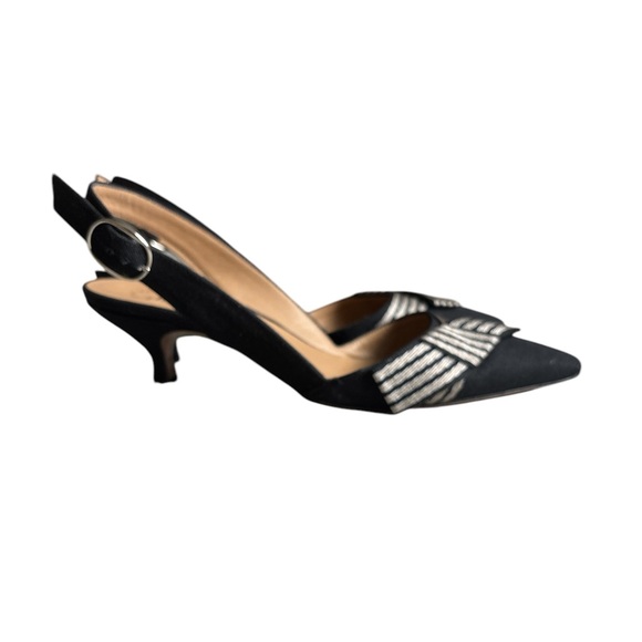 Jet Set | Shoes | Jet Set Made In Italy Linen Bow Sling Back Kitten ...